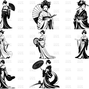 Geisha Svg, Geisha Svg Bundle, Geisha Cut File, Japanese Geisha Svg ...