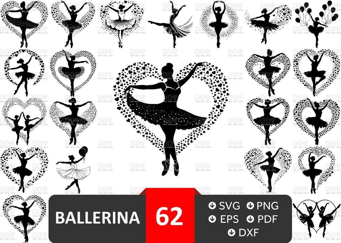 Ballerina Svg Bundle, Ballerina Clipart, Ballerina Silhouette ...