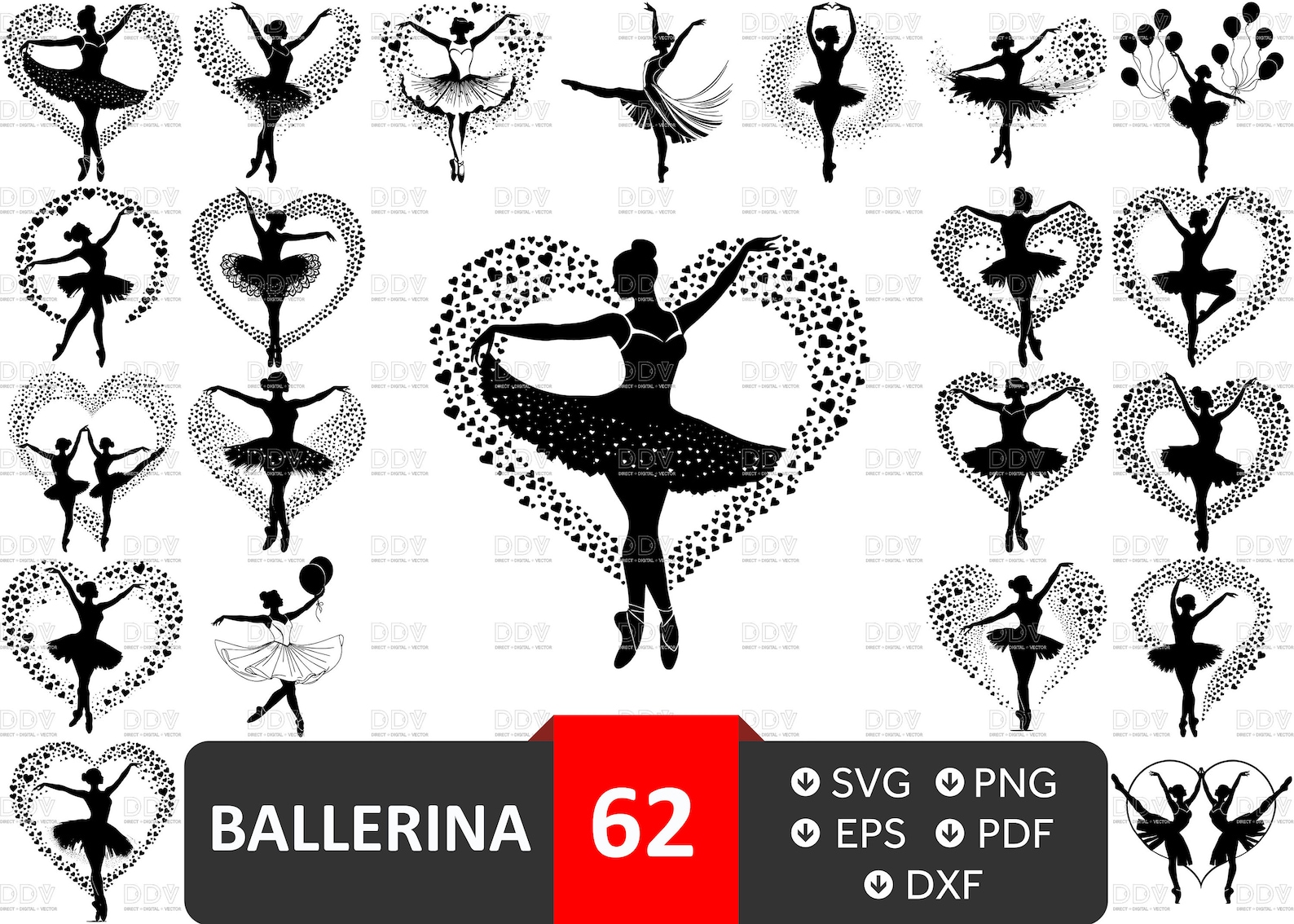 Ballerina Svg Bundle, Ballerina Clipart, Ballerina Silhouette ...