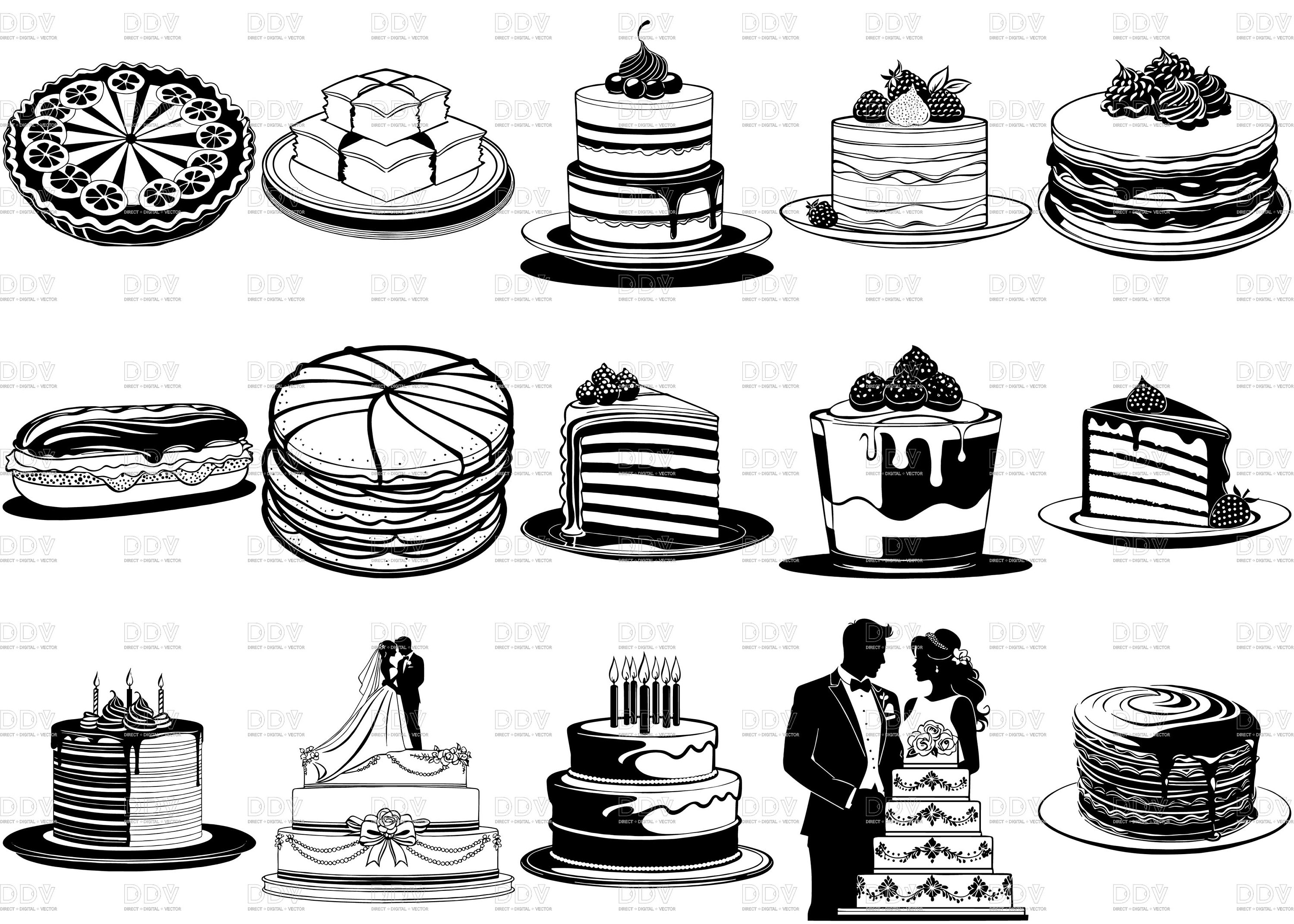 Cake SVG, Cake Svg BUNDLE, Birthday Cake SVG, Cake Clipart, Cake ...