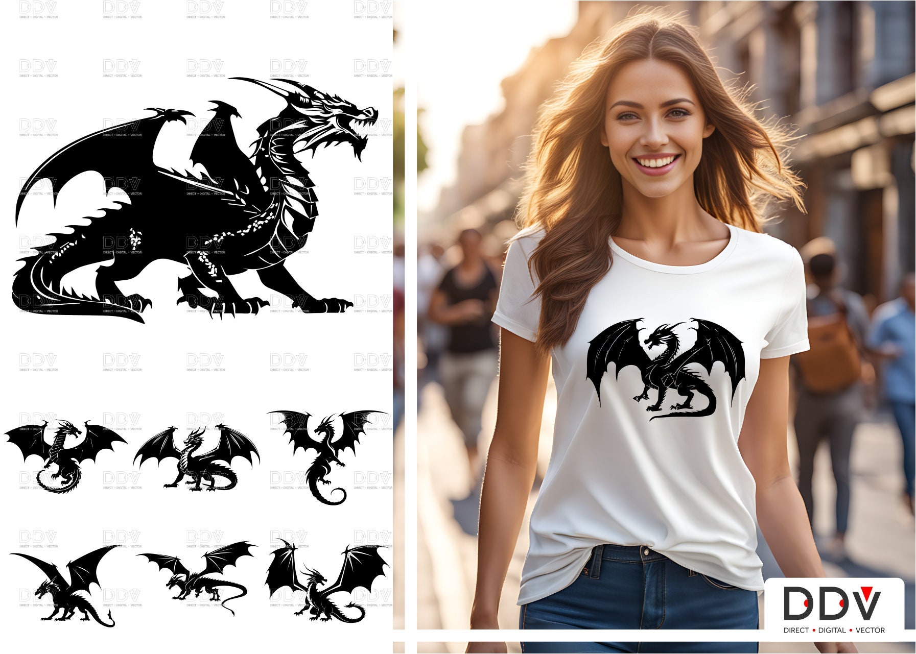 Dragon Svg,dragon Vector File,dragon Scene Svg,dragon Svg Bundle,dragon ...