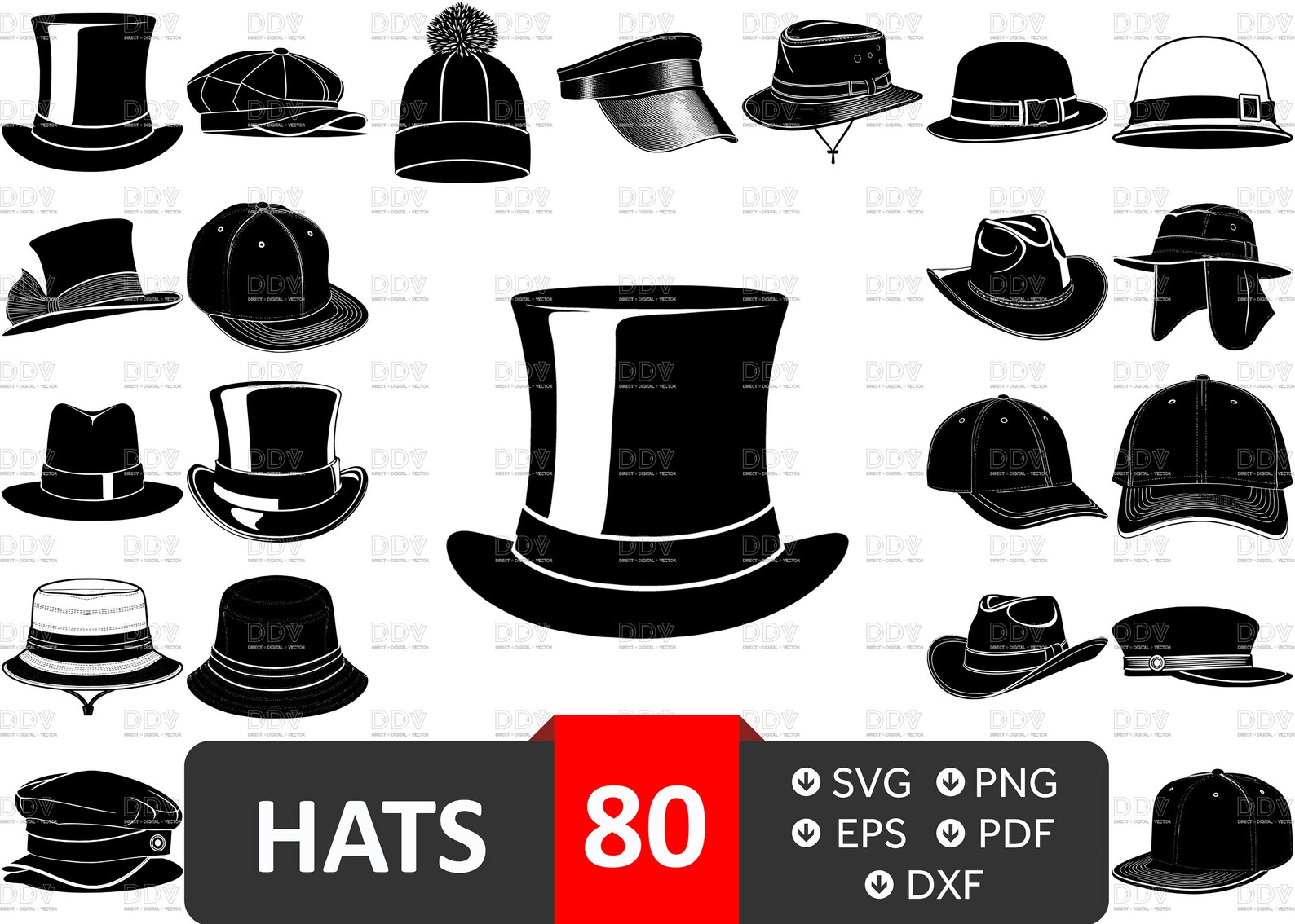 Hat Svg Bundle, Vector File, Hat Clipart, Hat Svg, Hat Png, Hat Vector ...