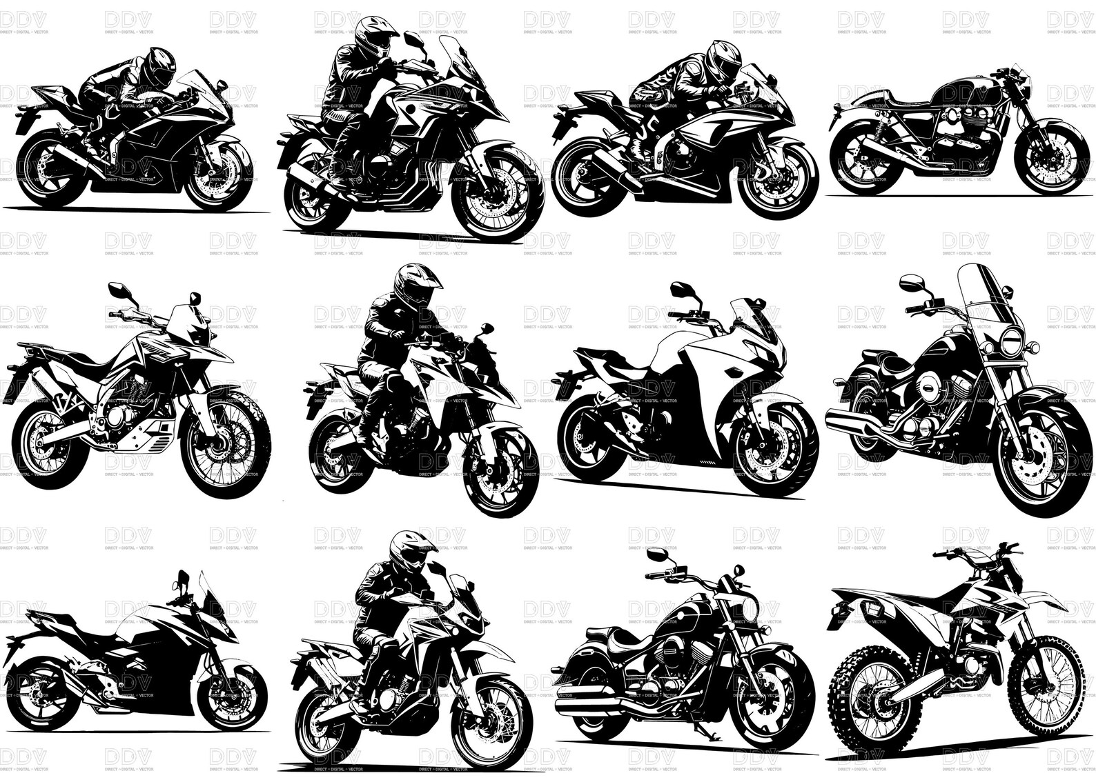 Motorcycle Svg Bundle, Vector File, Classic Motorcycle Svg, Motorcycle ...