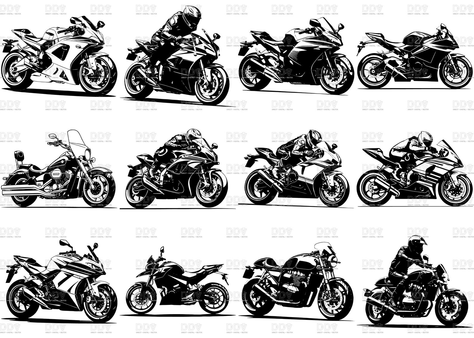Motorcycle Svg Bundle, Vector File, Classic Motorcycle Svg, Motorcycle ...