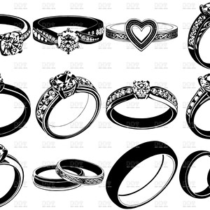 Ring Svg Bundle, Wedding Ring Svg, Two Rings Svg, Marriage Rings Svg ...