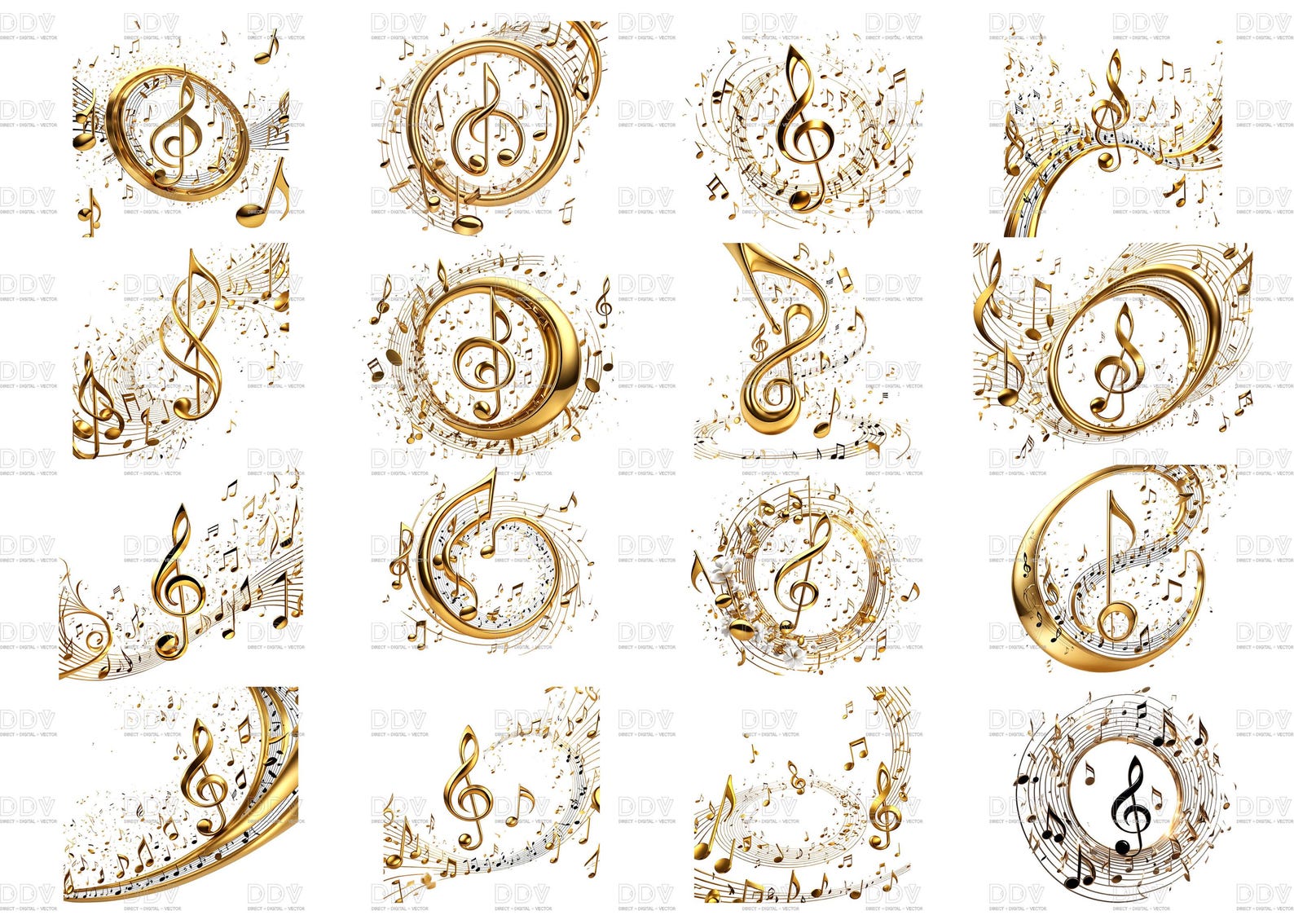 Music Note Gold Png, Music Notes Clipart, Music Clipart, Png Music ...