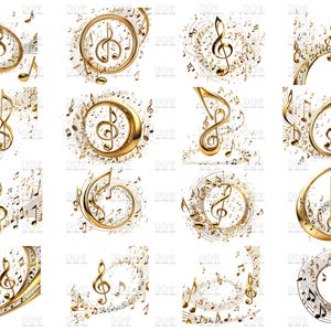 Music Note Gold Png, Music Notes Clipart, Music Clipart, Png Music ...