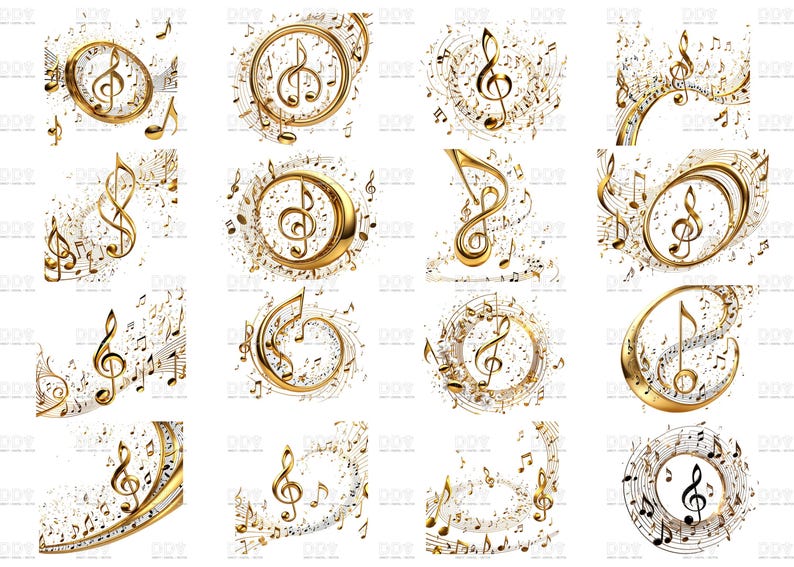 Music Note Gold Png, Music Notes Clipart, Music Clipart, Png Music ...