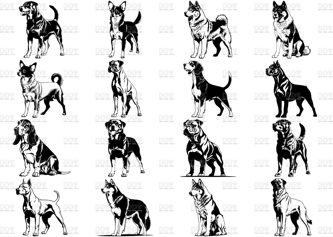 Dog Svg Bundle, Dog Svg, Vector File, Dog Svg Cut Files, Dog Face Svg ...