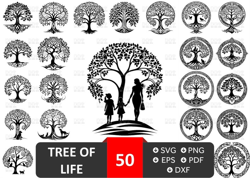 Tree of Life SVG Bundle: Vector Clipart (digital Download) - Etsy