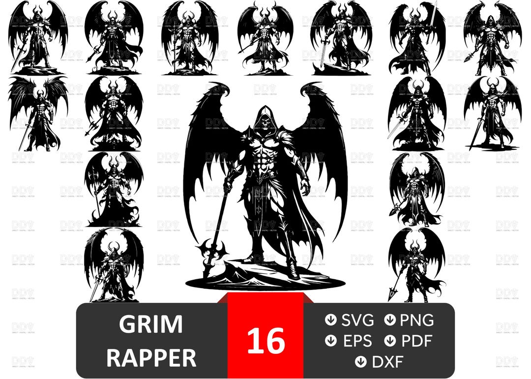 Grim Rapper Svg, Skull Grim Reaper Svg, Grim Rapper Svg Bundle, Grim ...