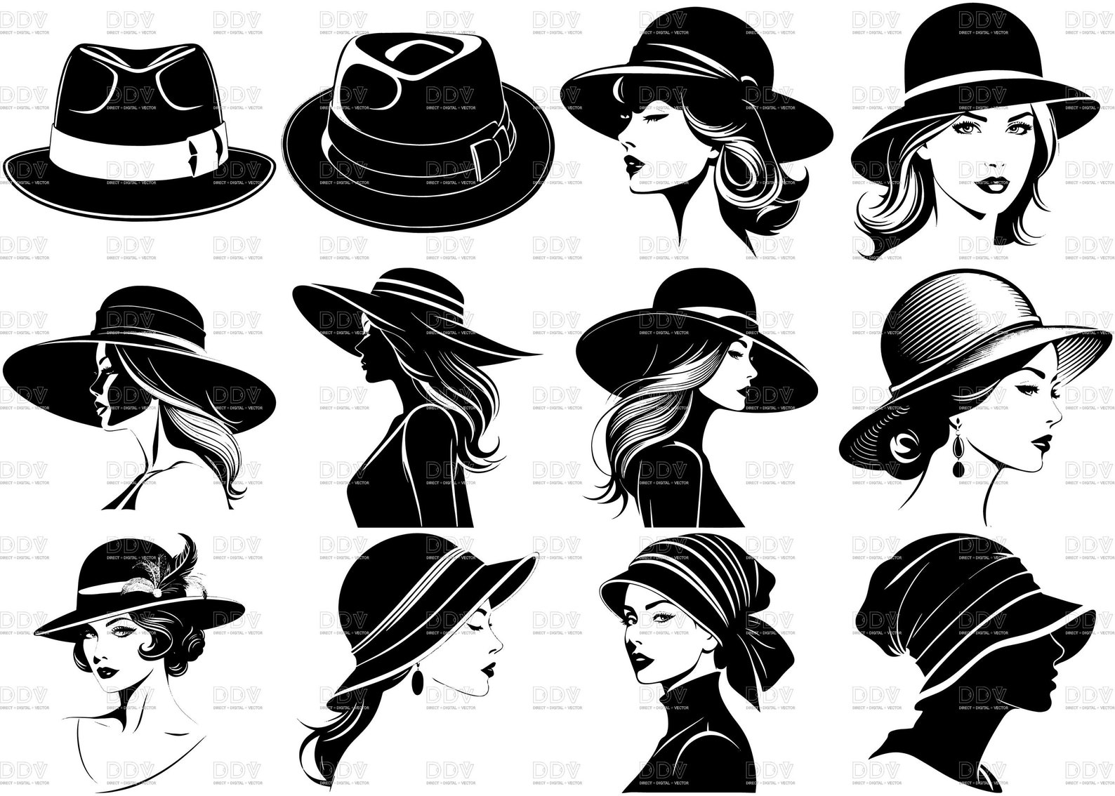Hat Svg Bundle, Vector File, Hat Clipart, Hat Svg, Hat Png, Hat Vector ...