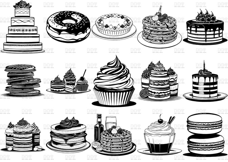 Cake SVG, Cake Svg BUNDLE, Birthday Cake SVG, Cake Clipart, Cake ...