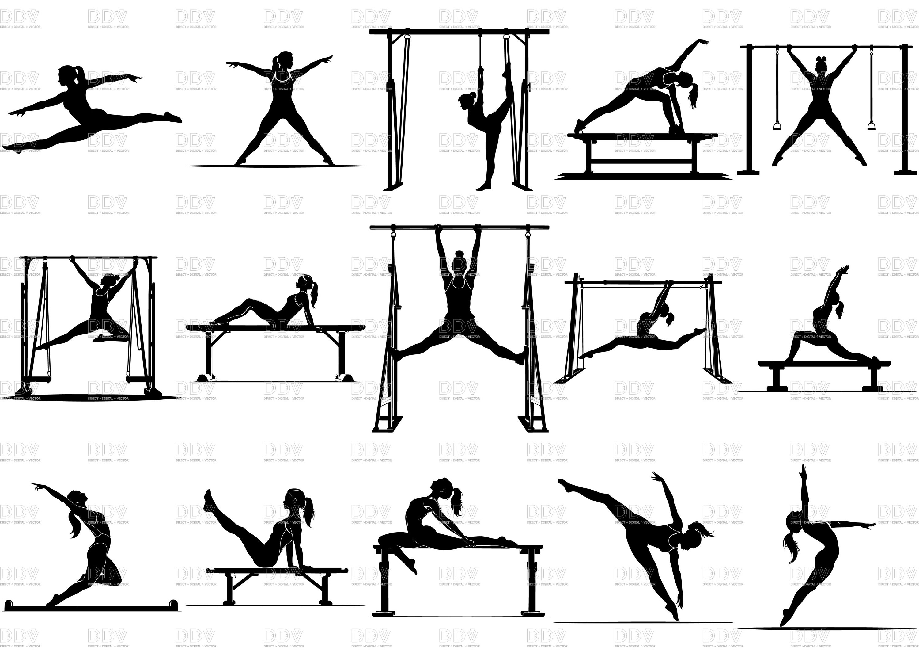 Gymnastics Svg Bundle, Vector File, Gymnastics Svg, Gymnastics Png ...