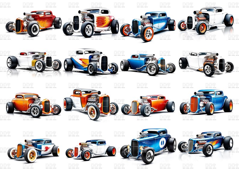Drag Race Car Clipart: Hot Rod PNG Bundle (digital Download) - Etsy Canada