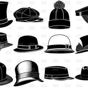 Hat Svg Bundle, Vector File, Hat Clipart, Hat Svg, Hat Png, Hat Vector ...