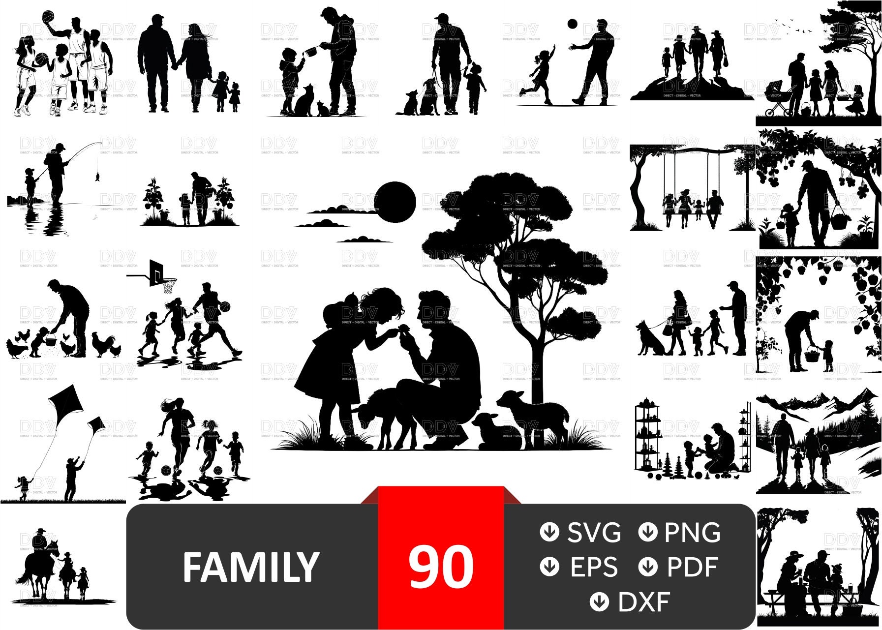 Family Svg, Family Svg Bundle, Family Clipart, Family Silhouette ...