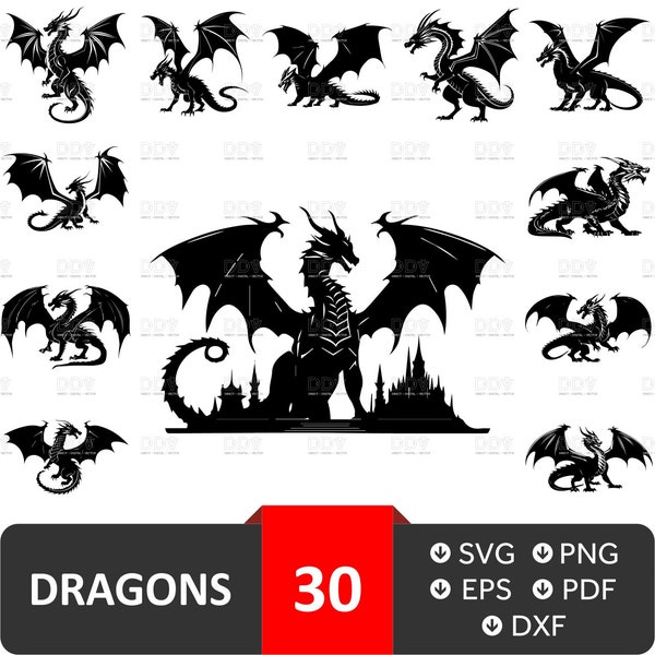 Dragon Svg File - Etsy