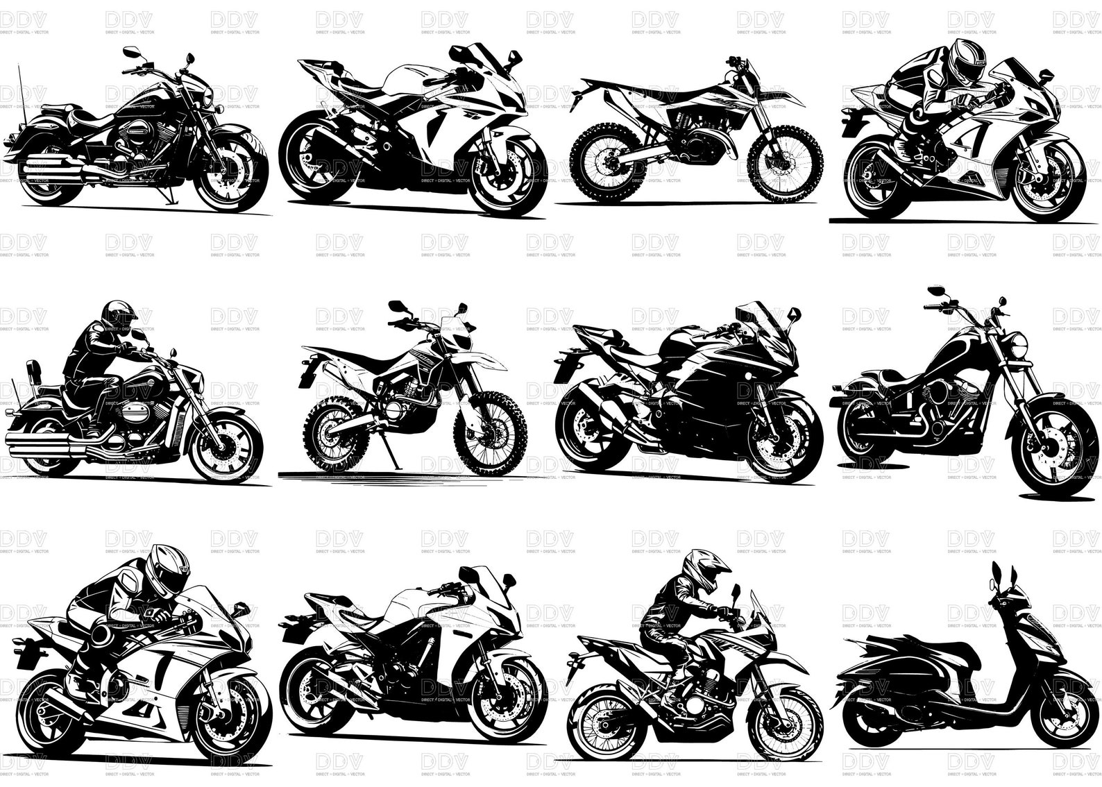 Motorcycle Svg Bundle, Vector File, Classic Motorcycle Svg, Motorcycle ...