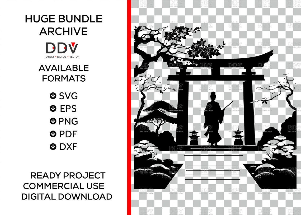 Japanese Garden Svg, Japanese Garden Svg Bundle, Vector File, Padoga ...