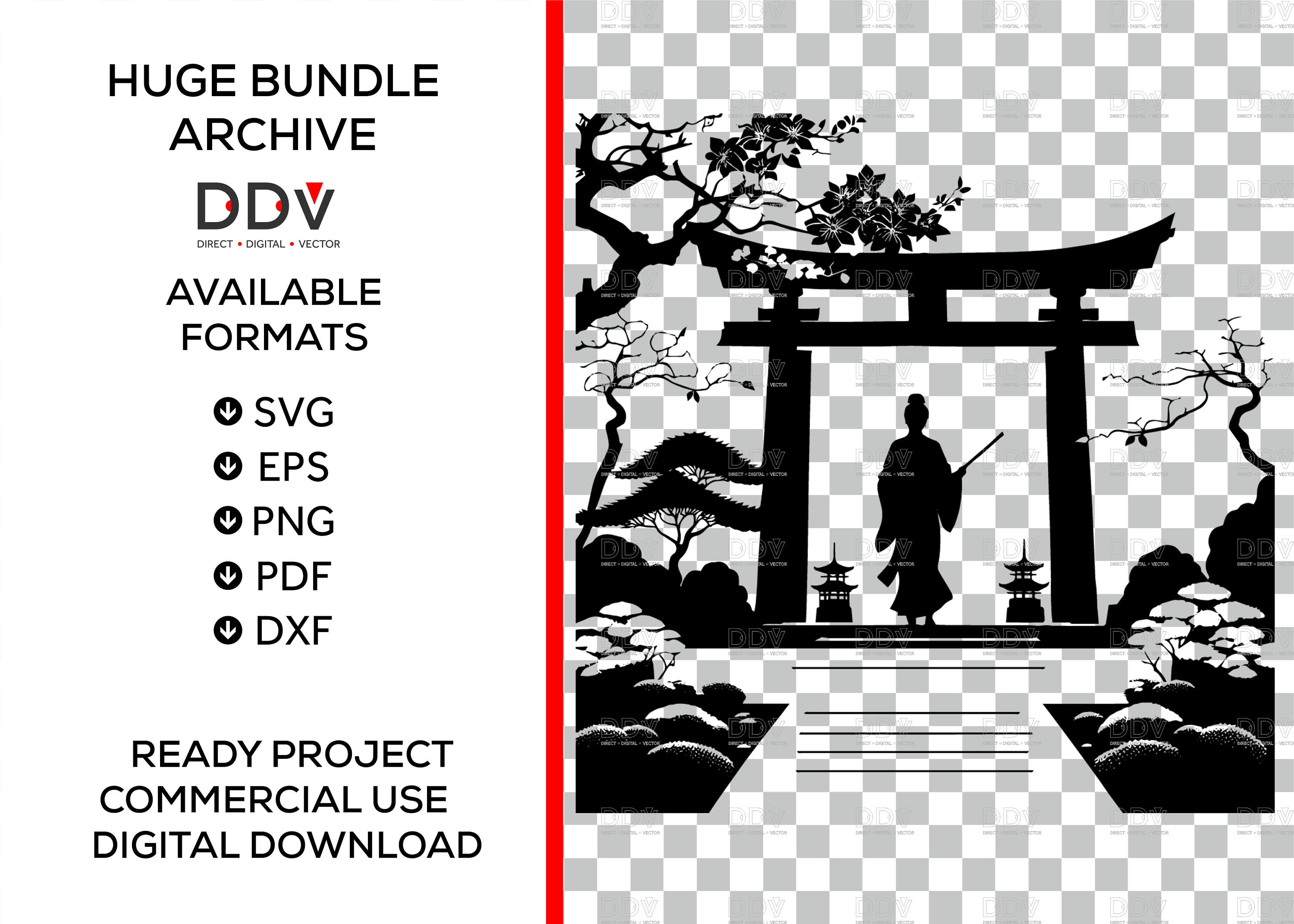 Japanese Garden Svg, Japanese Garden Svg Bundle, Vector File, Padoga ...