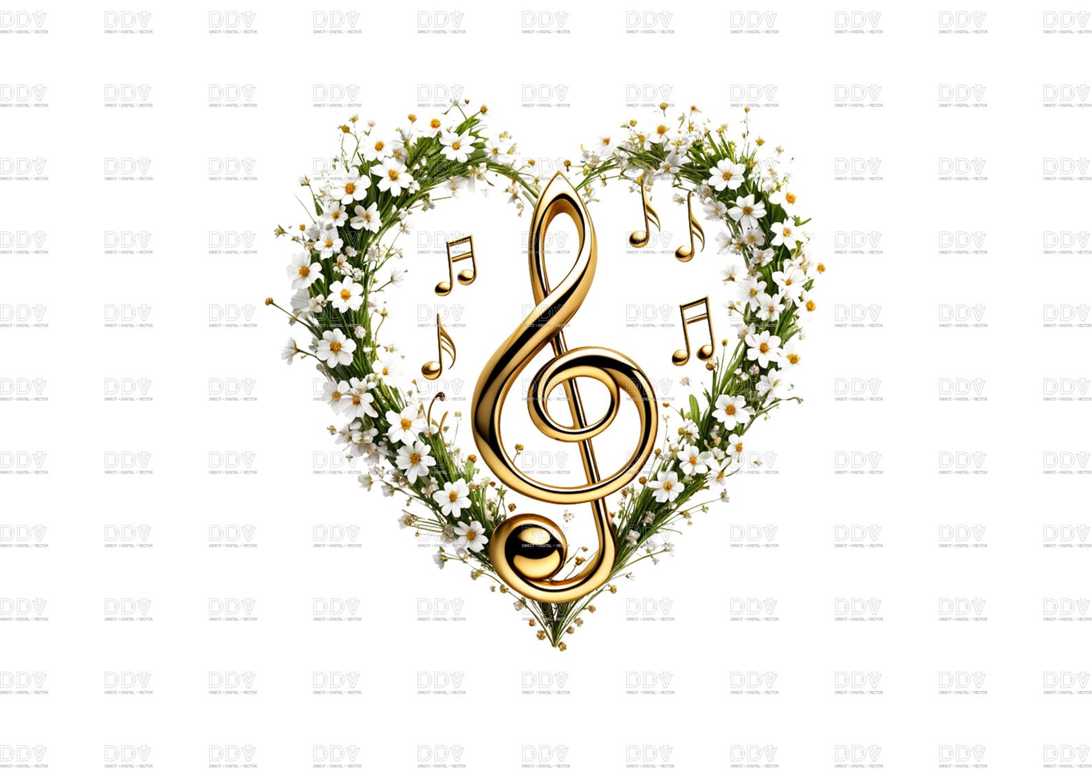 Music Note Heart Png, Flower Music Notes Clipart, Music Clipart, Png ...