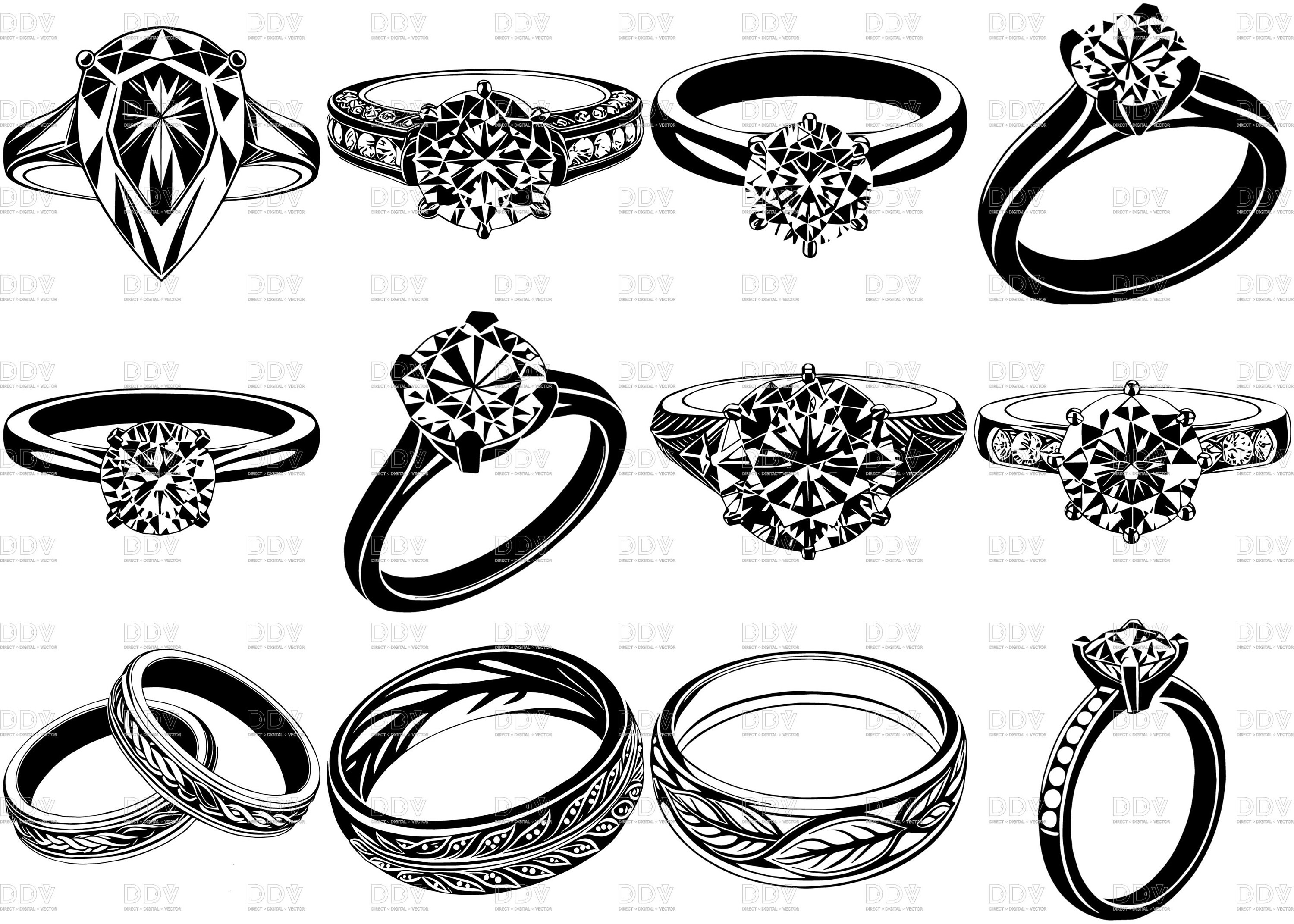 Ring Svg Bundle, Wedding Ring Svg, Two Rings Svg, Marriage Rings Svg ...