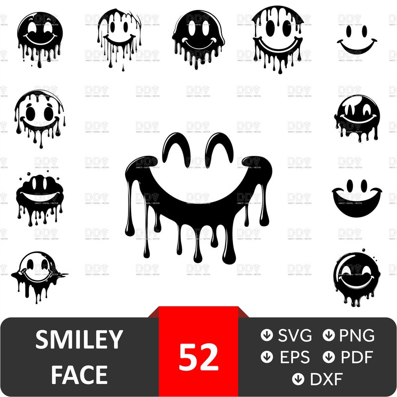 Smiley Face Svg - Etsy