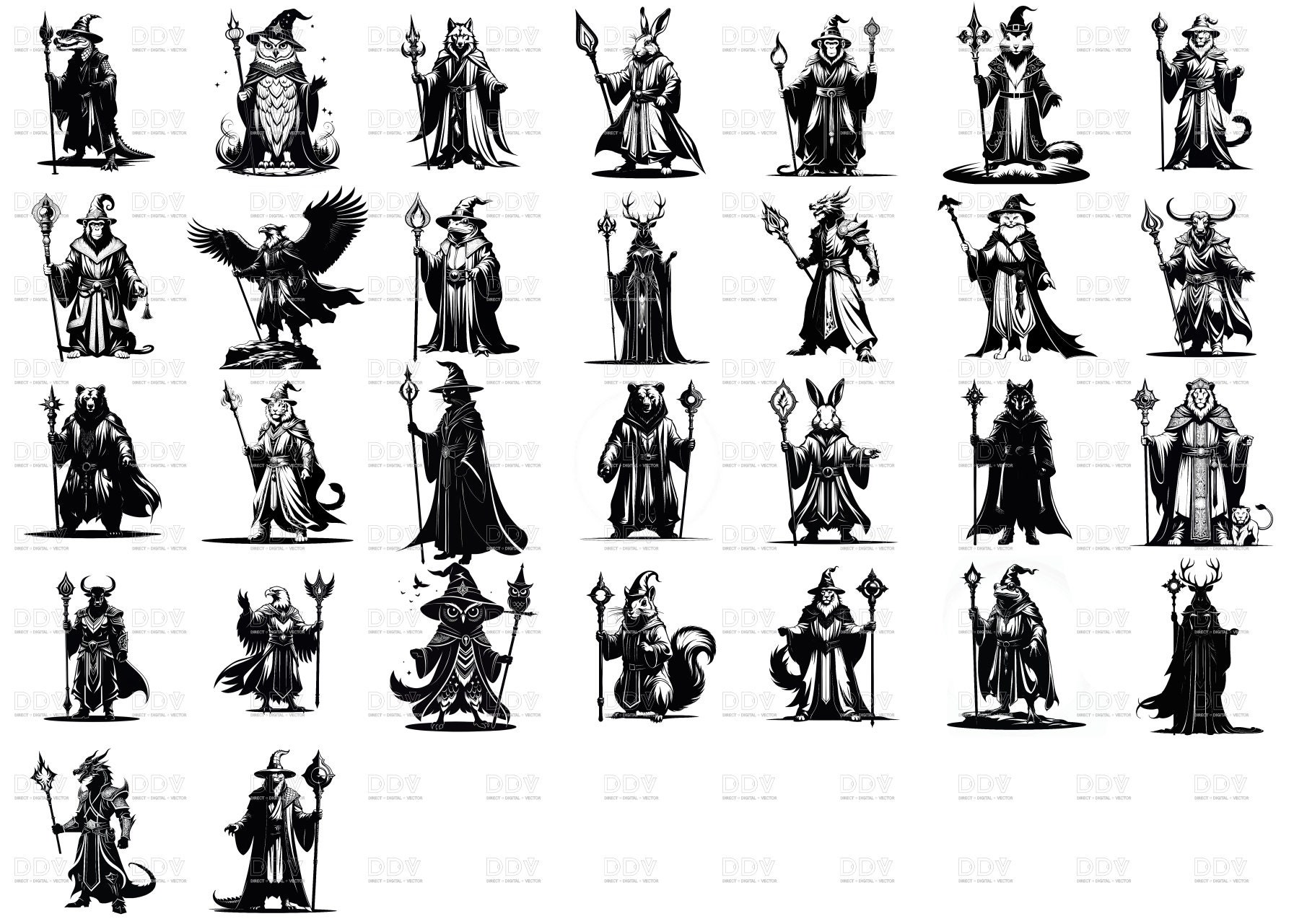 Wizard Svg,vector File,wizard Scene Svg,animal Wizard,magic Svg,magic ...