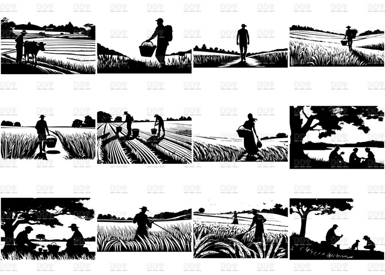 Farm Scene SVG Bundle: Vector Cut Files (digital Download) - Etsy