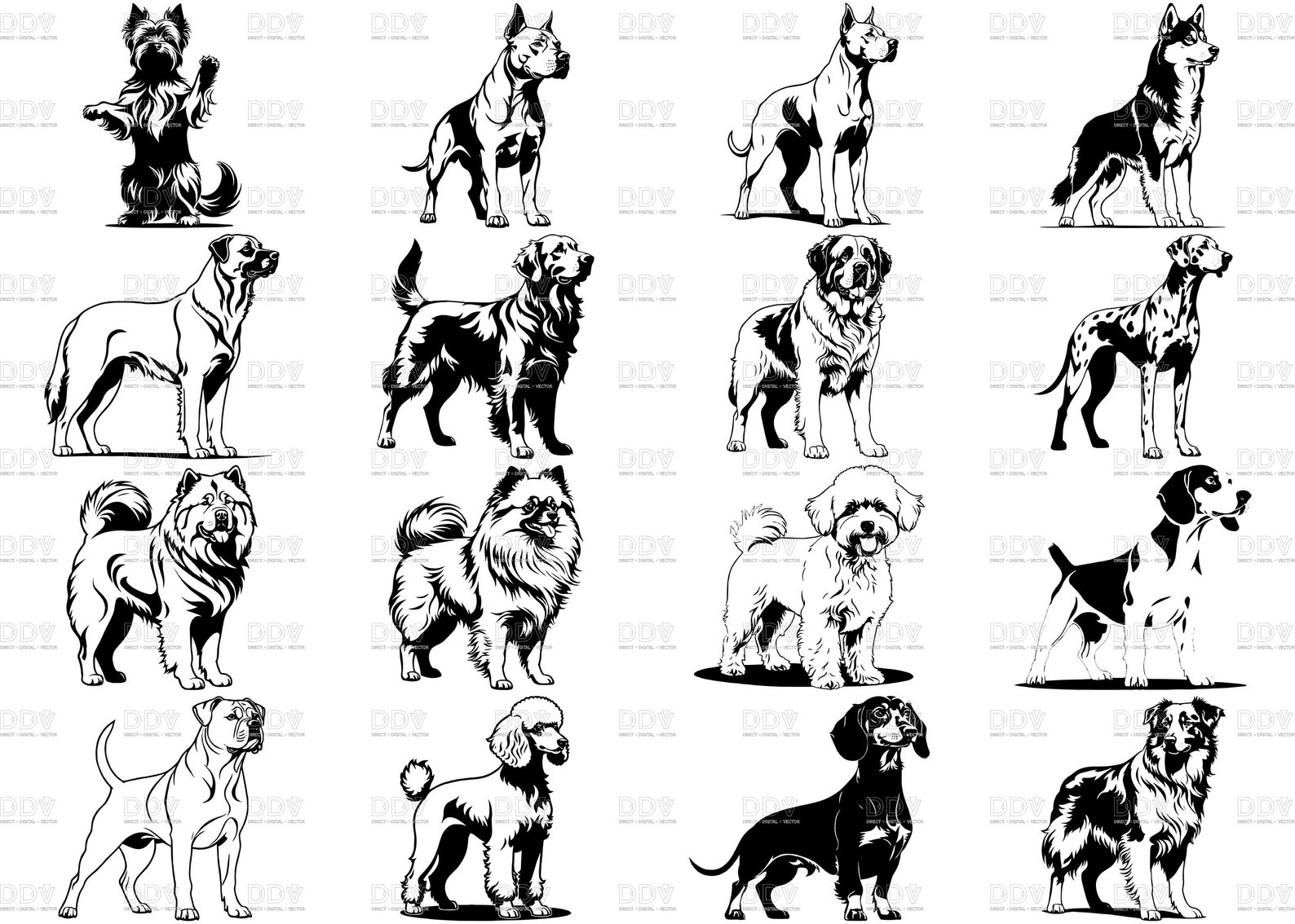 Dog Svg Bundle, Dog Svg, Vector File, Dog Svg Cut Files, Dog Face Svg ...