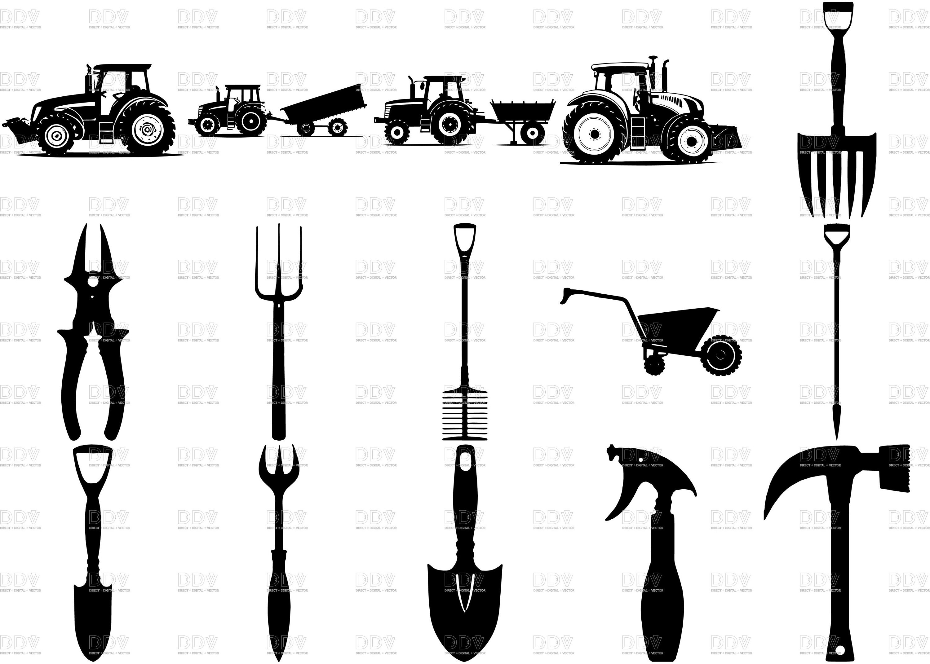 Farm Svg Bundle, Vector File, Farm Clipart, Barn Svg, Tractor Svg, Farm ...