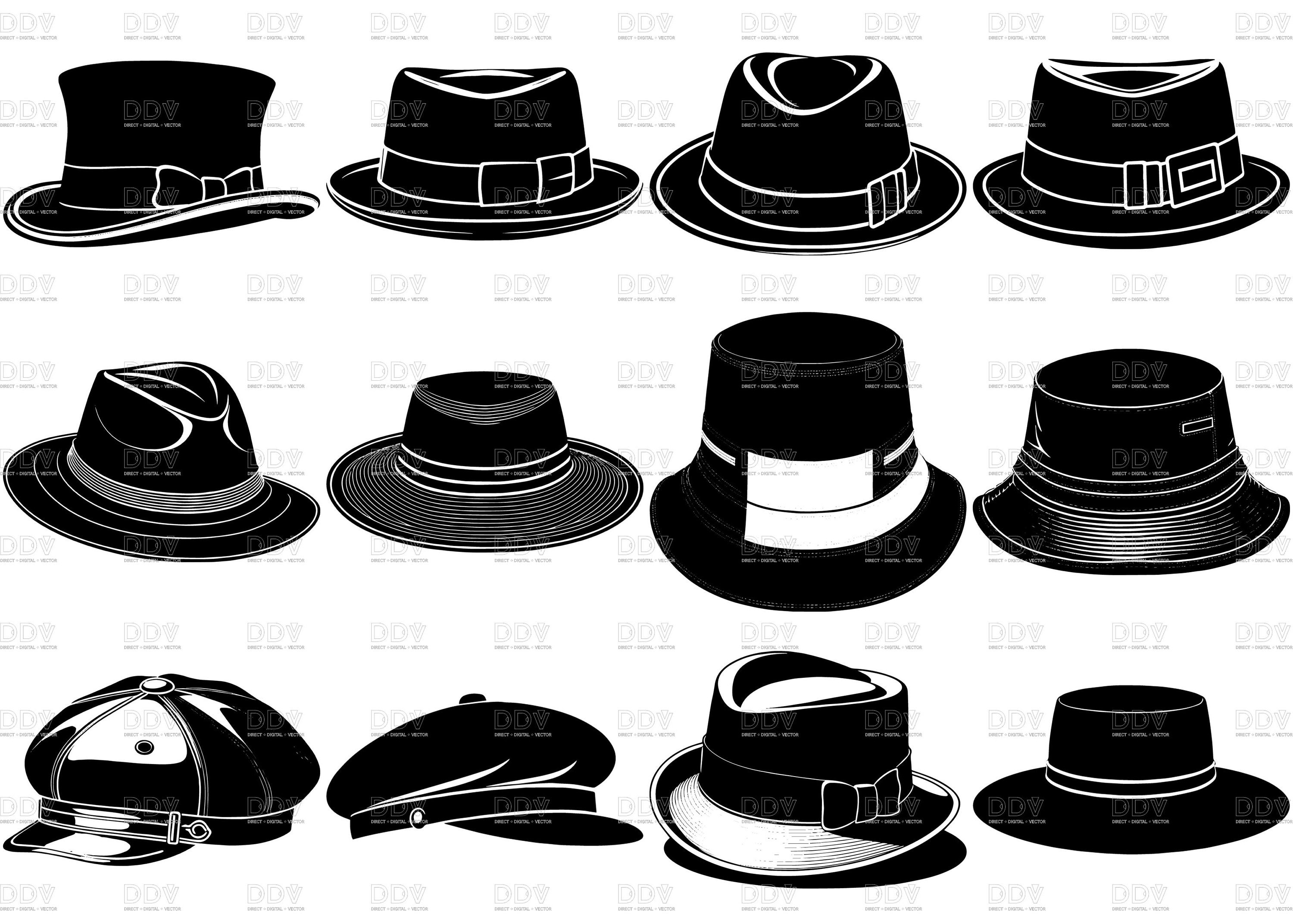 Hat Svg Bundle, Vector File, Hat Clipart, Hat Svg, Hat Png, Hat Vector ...