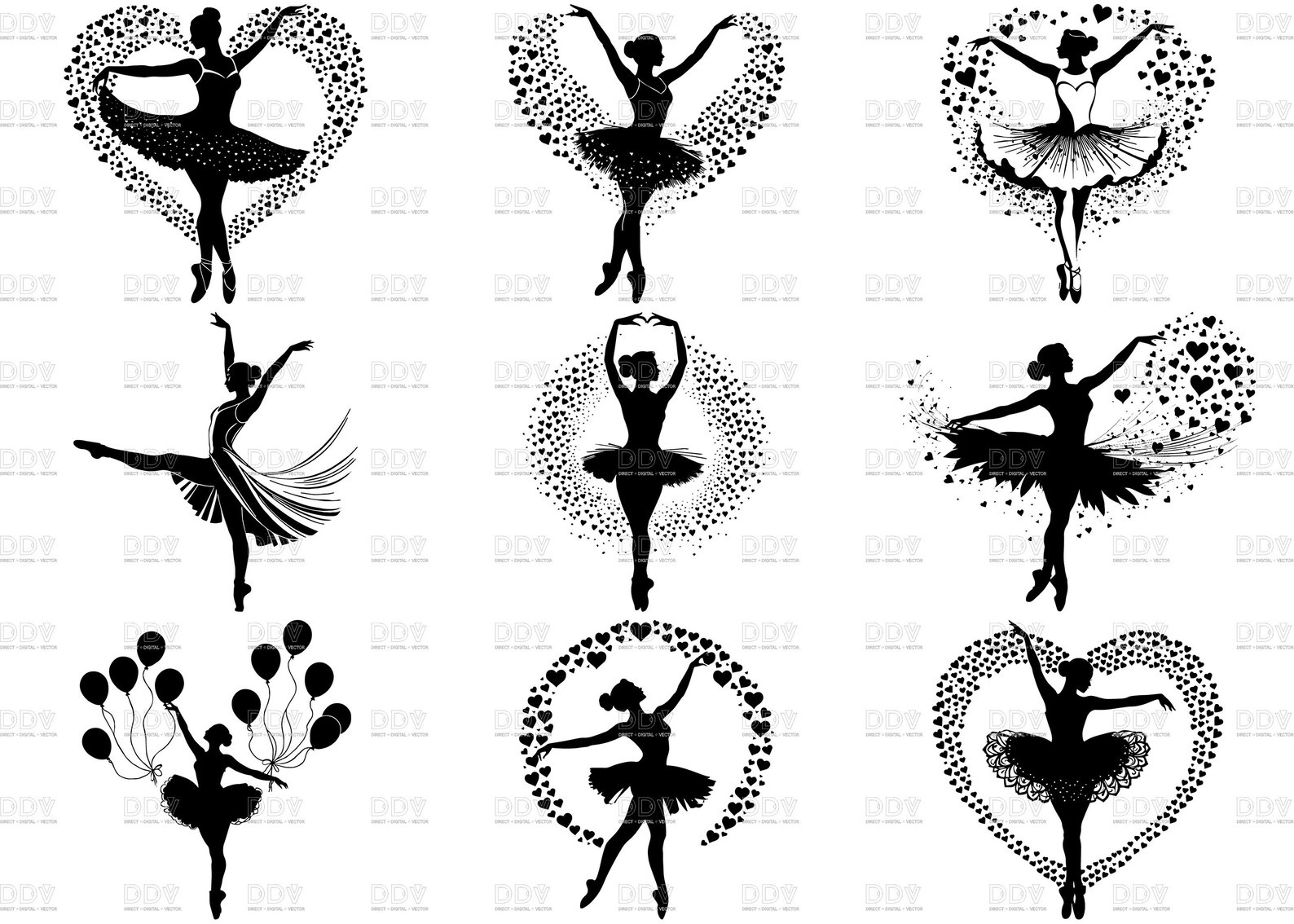 Ballerina Svg Bundle, Ballerina Clipart, Ballerina Silhouette ...