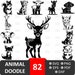 Animal Doodle Svg Bungle, Vector File, Animal Clipart, Cute Animal Svg ...