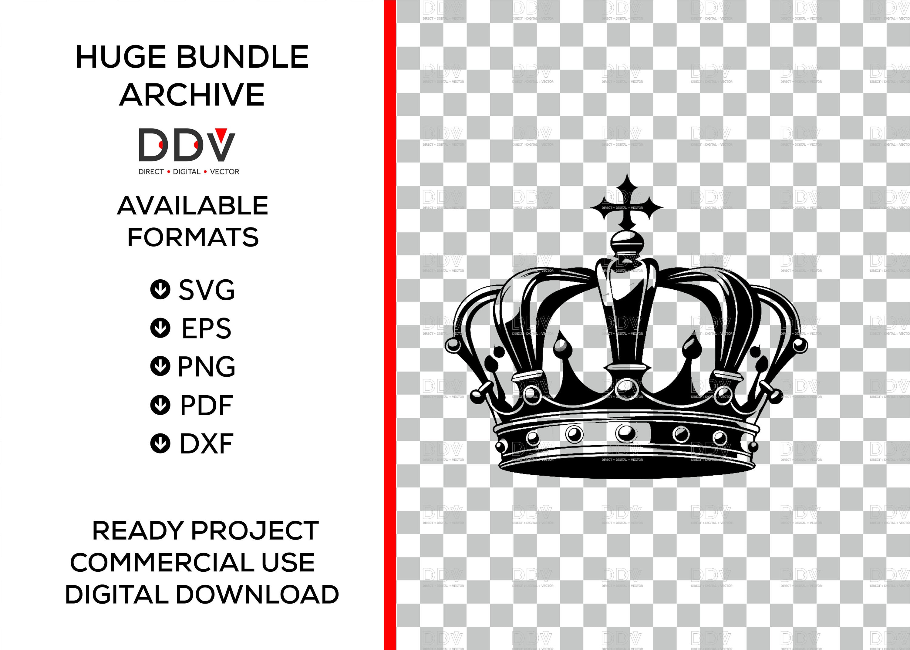 Crown SVG Bundle: Royal Designs, Queen, King, Princess (digital Files ...