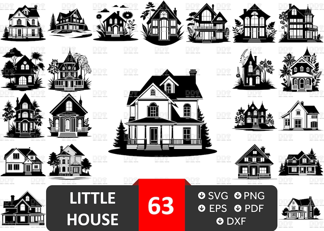 House SVG Bundle: Scandinavian Style Home Vector Cut Files (digital ...