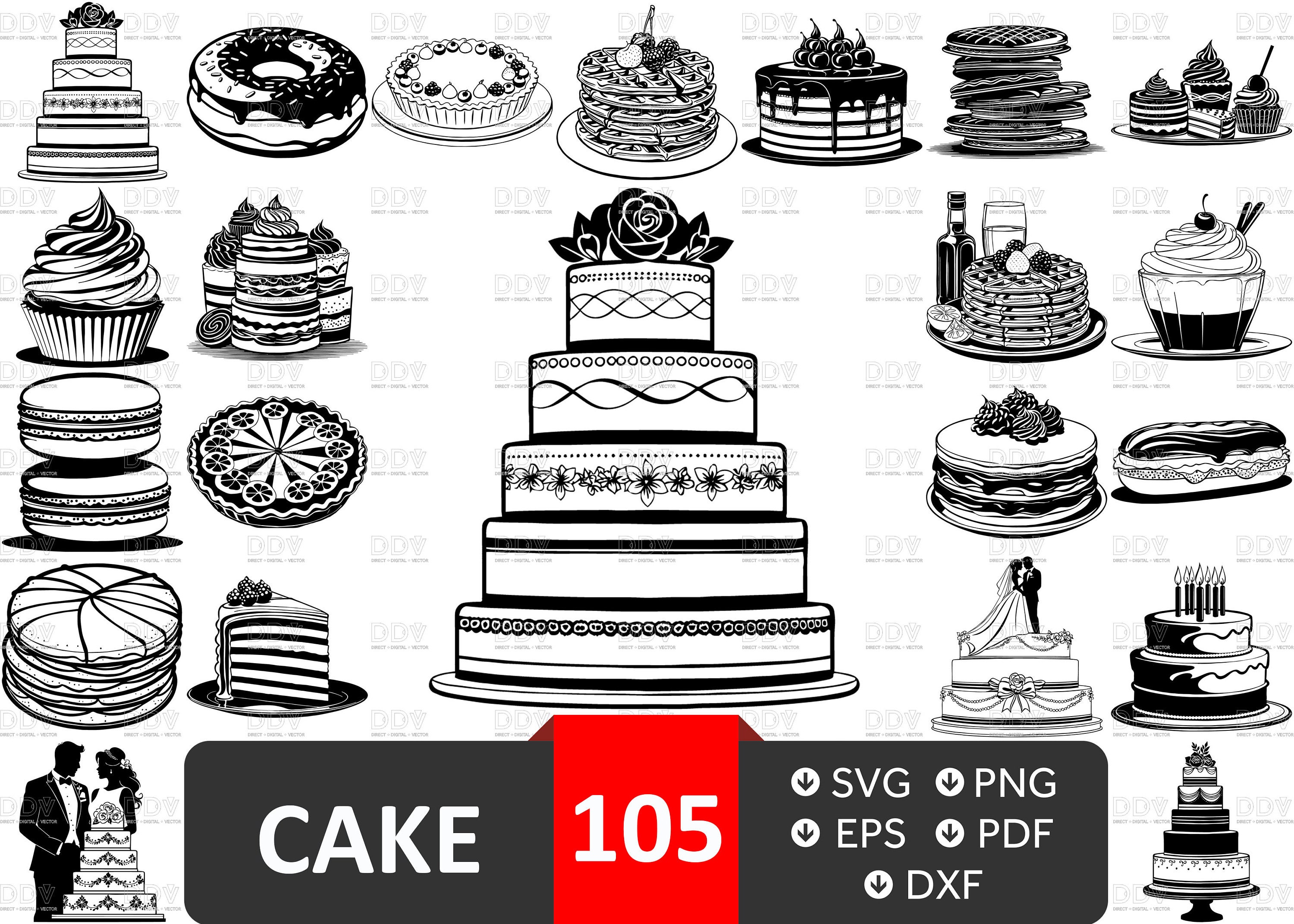 Cake SVG, Cake Svg BUNDLE, Birthday Cake SVG, Cake Clipart, Cake ...