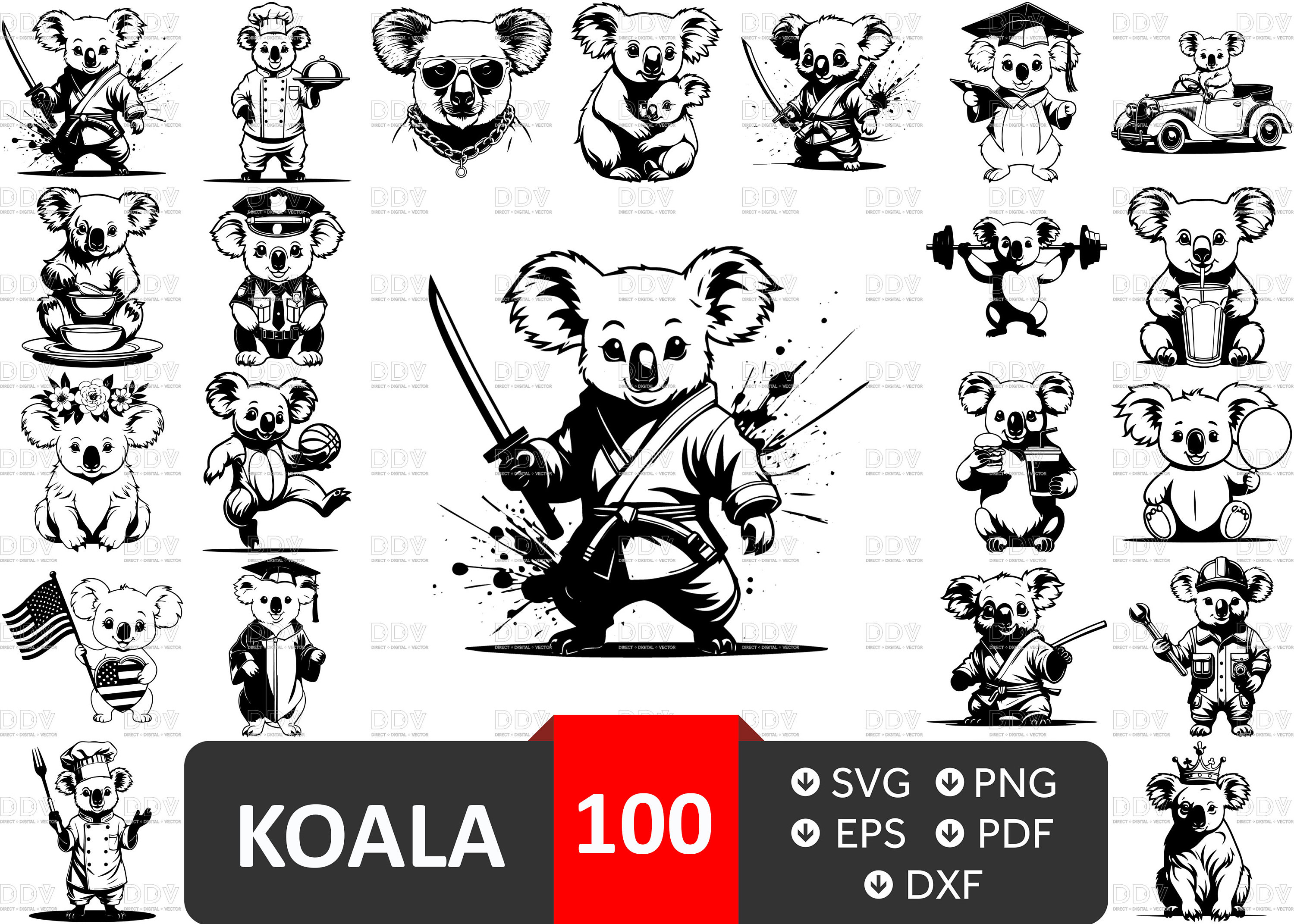 Koala Svg, Koala Svg Bundle, Vector File, Cute Koala Svg, Koala Custom ...
