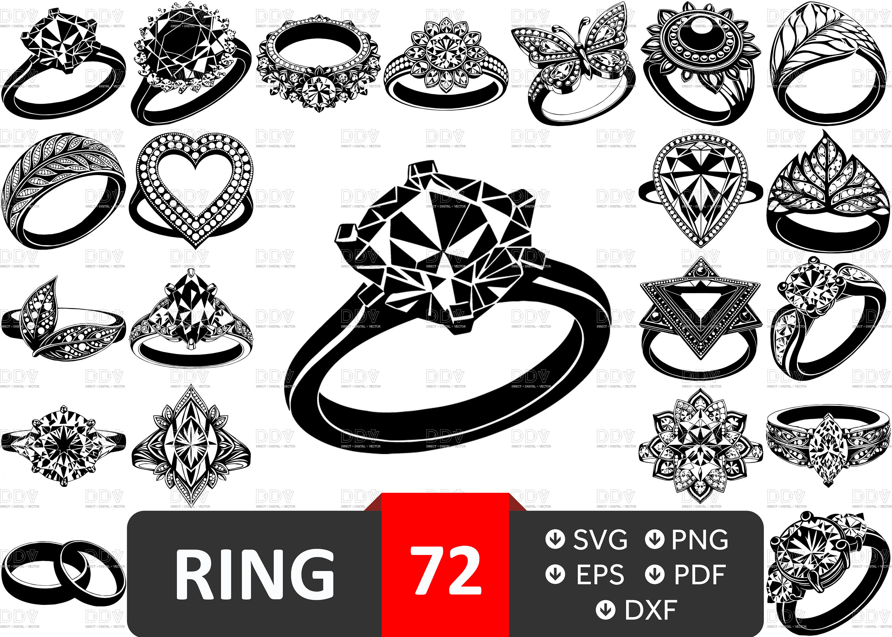 Ring Svg Bundle, Wedding Ring Svg, Two Rings Svg, Marriage Rings Svg ...