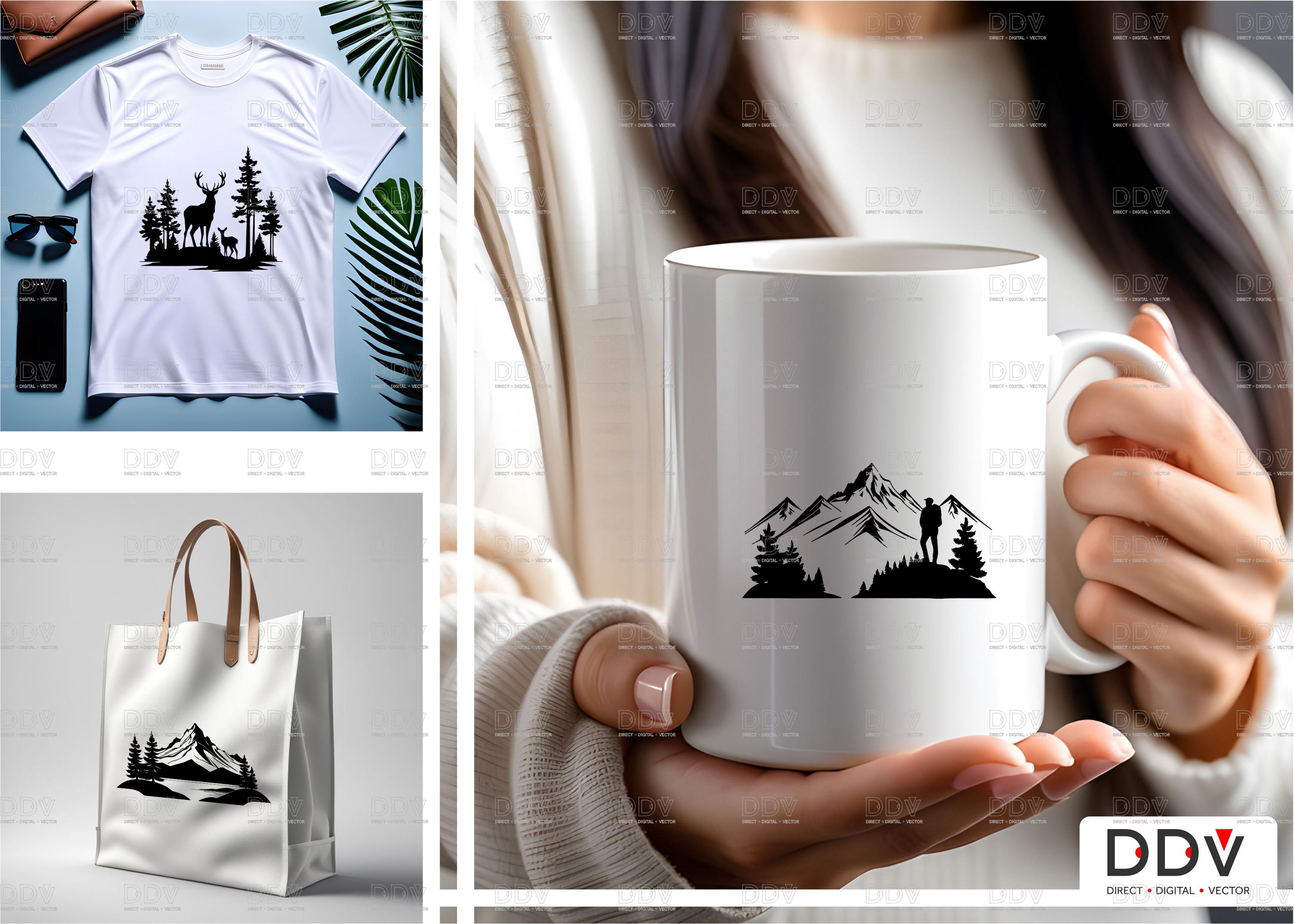 Mountain Landscape SVG Bundle: Forest Vector Cut Files (digital ...