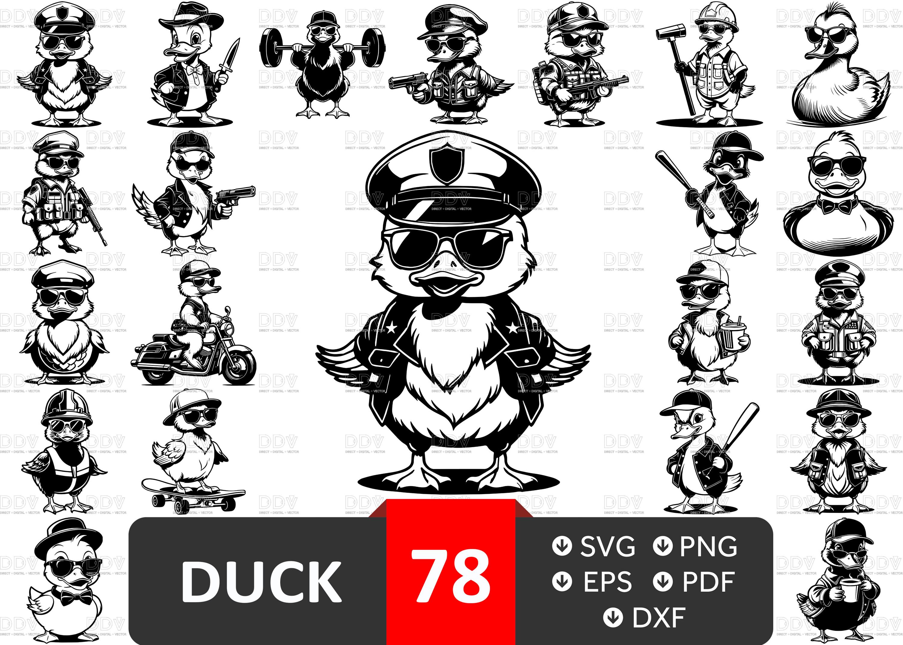 Duck SVG Bundle: 78 Funny Duck Clipart Designs (digital Download) - Etsy