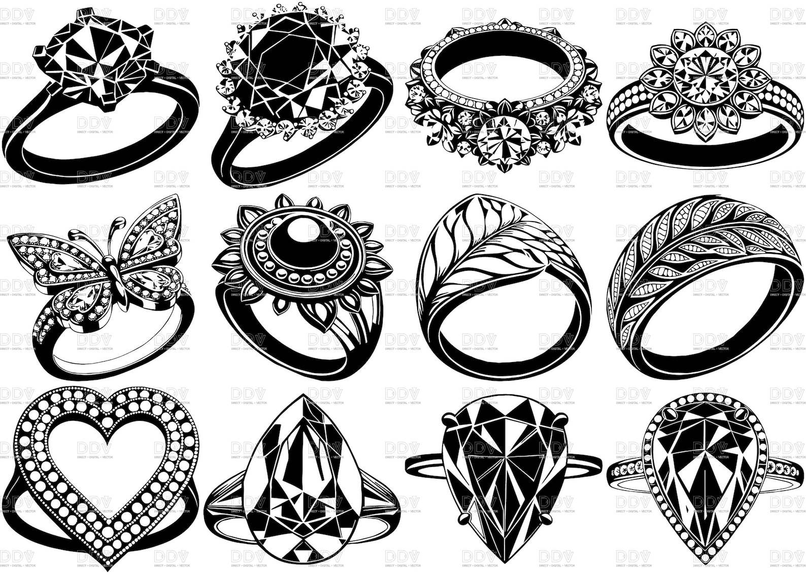 Ring Svg Bundle, Wedding Ring Svg, Two Rings Svg, Marriage Rings Svg ...