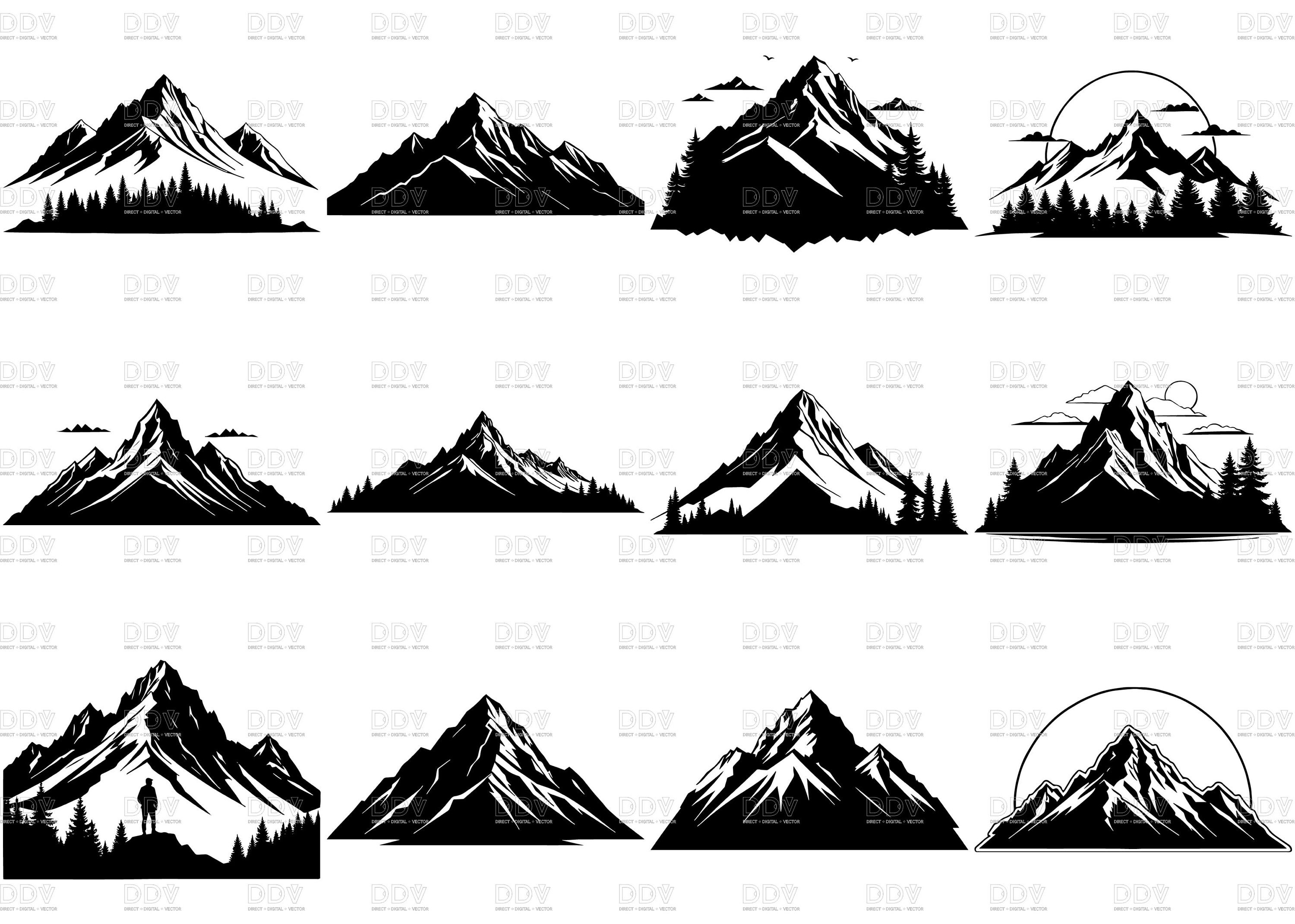 Mountain Svg Bundle, Mountain Vector, Mountain Cut Files, Mountain Svg ...