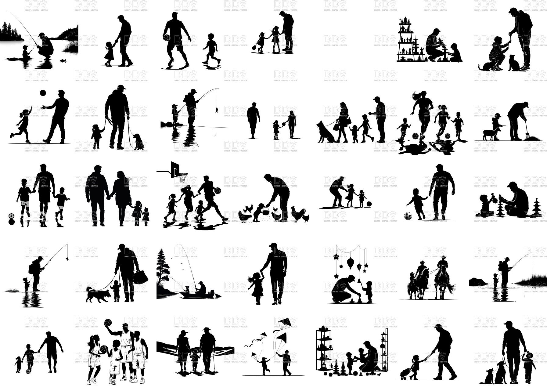 Family Svg,family Vector File,family Scene Svg,family Svg Bundle,family ...