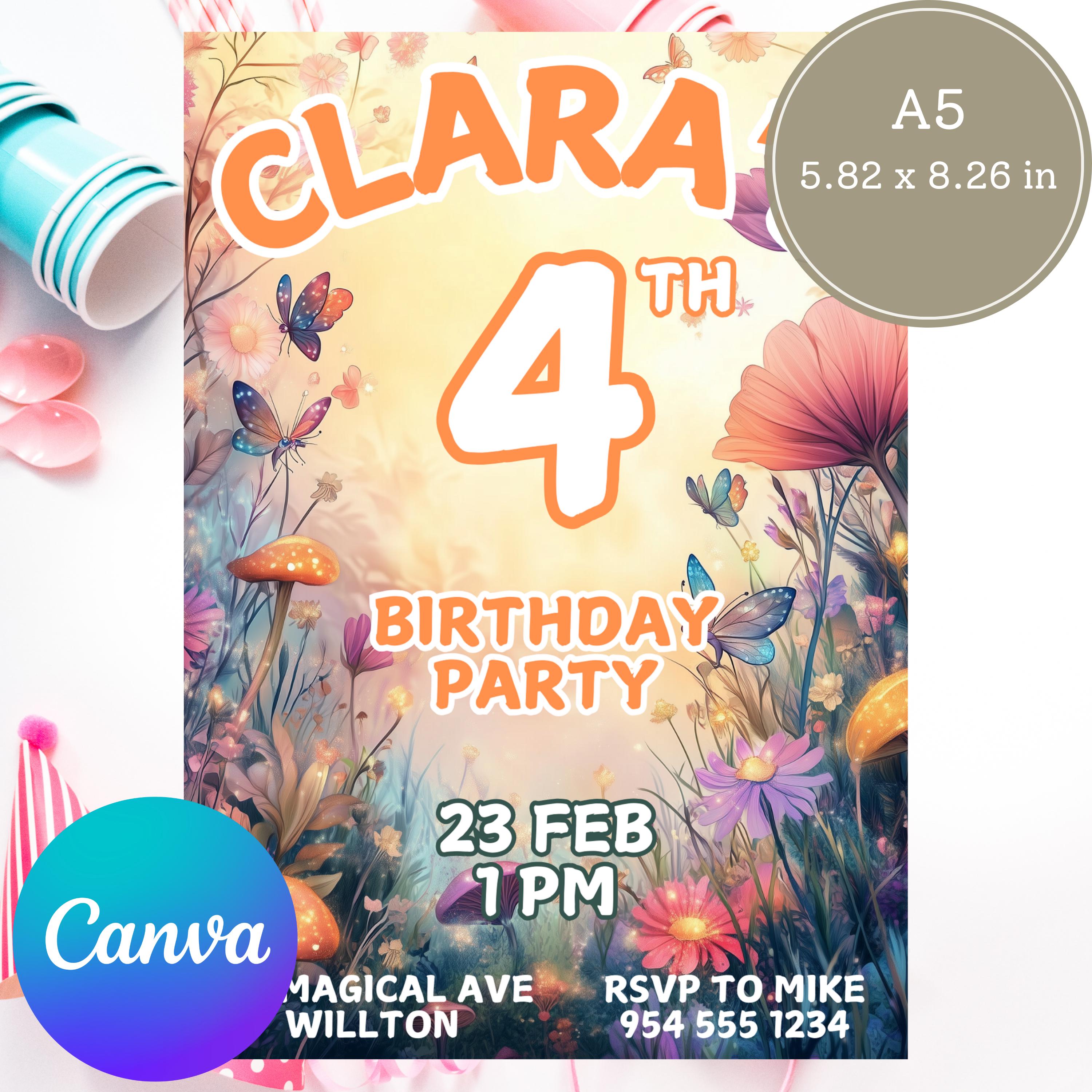 Magical Land Birthday Invitation, Kids Fairytale Celebration, Dreamy ...