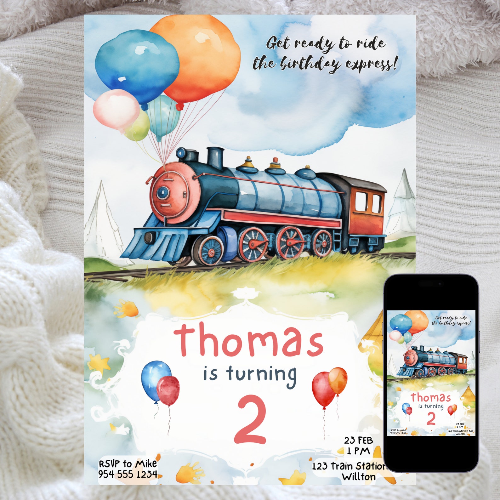 Editable Train Birthday Invitation, Chugga Chugga Choo Choo Invite ...
