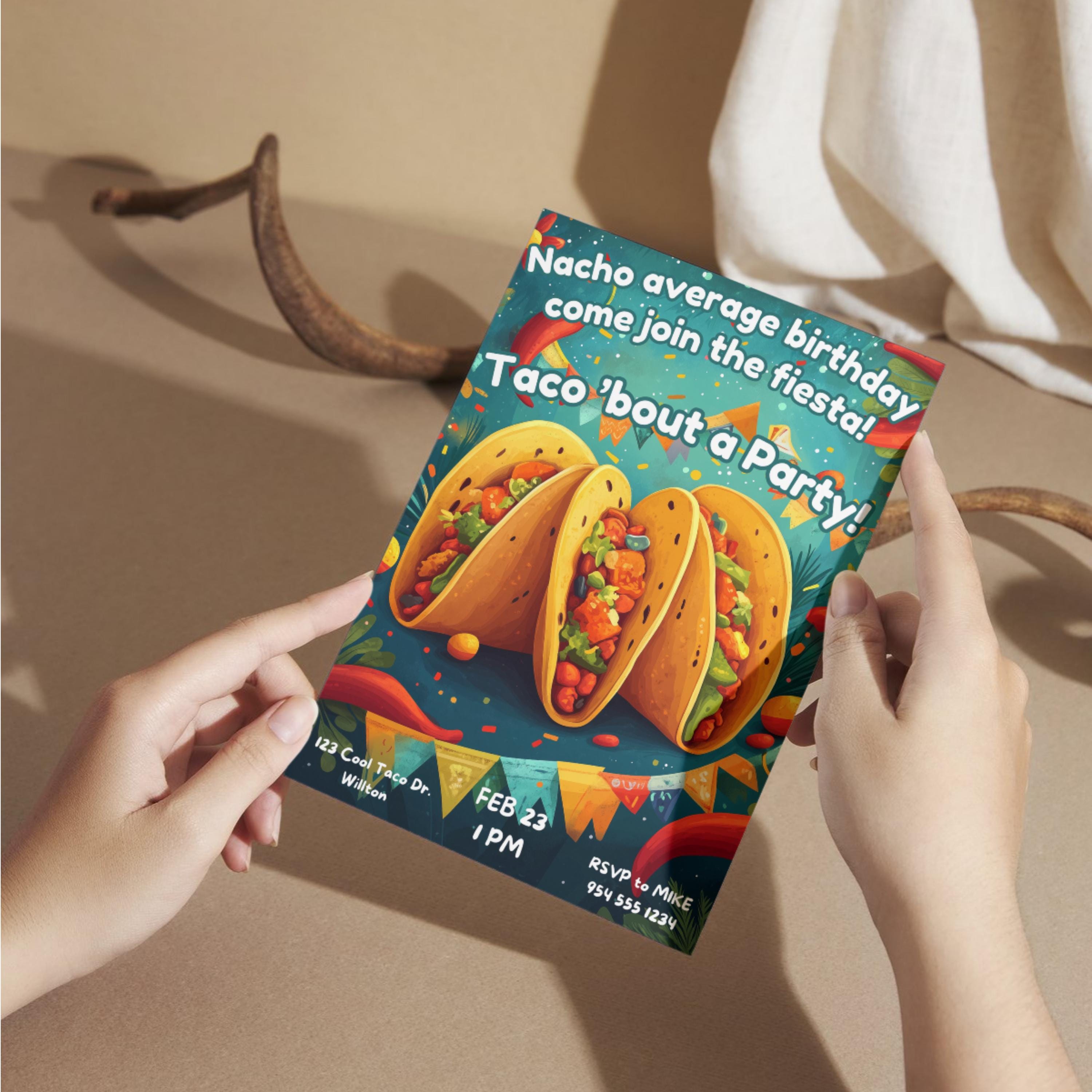 Taco Party Invitation, Office Dinner or Birthday Celebration, Editable ...