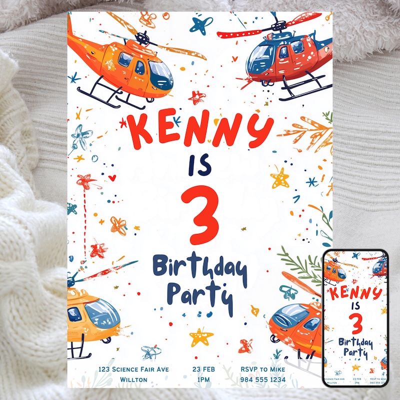 Helicopter Birthday - Etsy