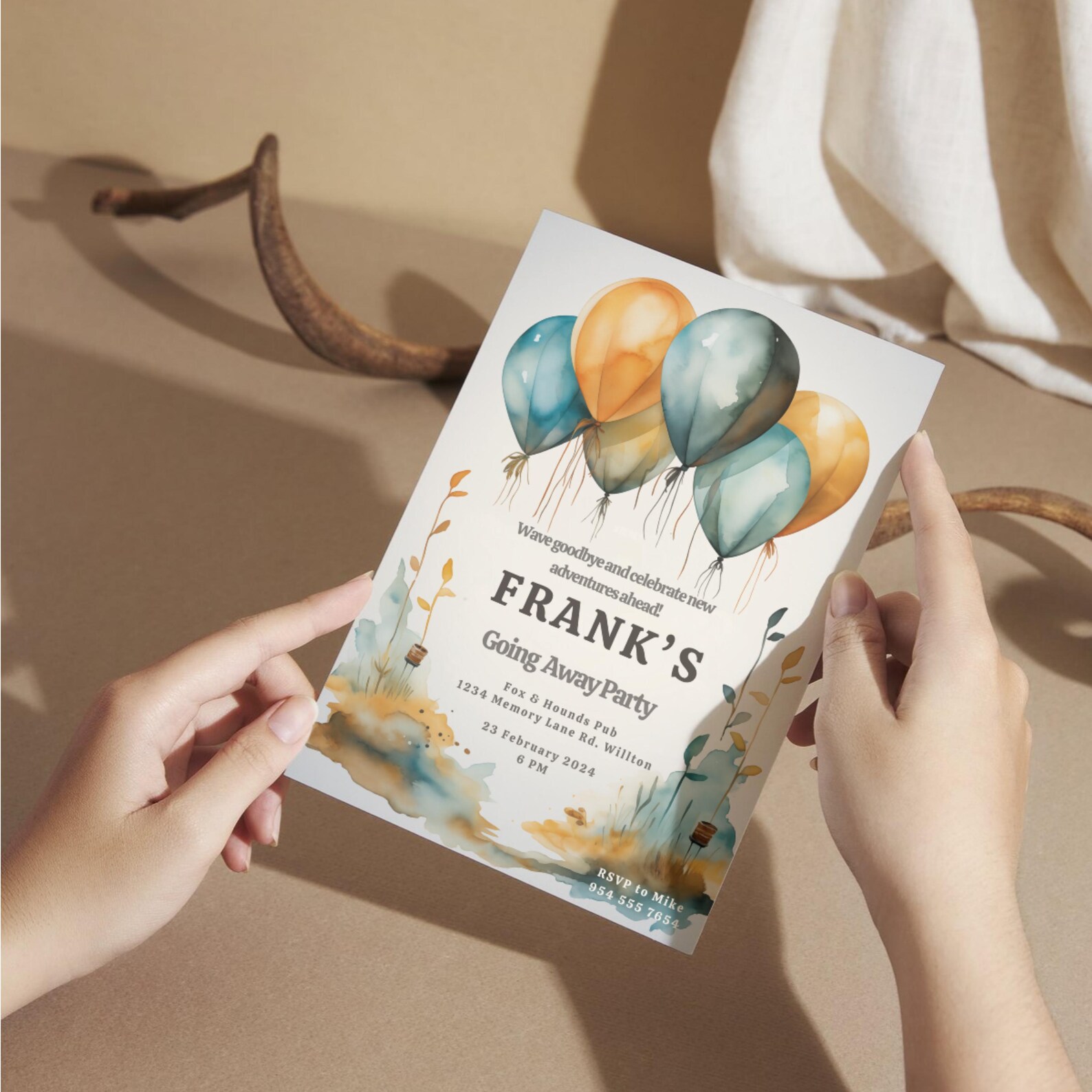 Editable Going Away Party Invitation: Farewell Celebration (digital ...